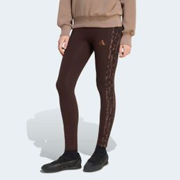 Damen Leggings "W AOP 3S LEG", braun, Gr. XL, adidas Sportswear, Obermaterial: 90% Baumwolle, 10% Elasthan, Hosen, f&uuml;r Erwachsene, mit sportlichem