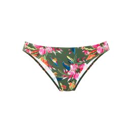 Lascana Damen Bikini-Hose "Malia", bunt, Gr. 42, bedruckt, floral, Microfaser, Microfaser, Polyamid, Badehosen, mit normalem Schnitt