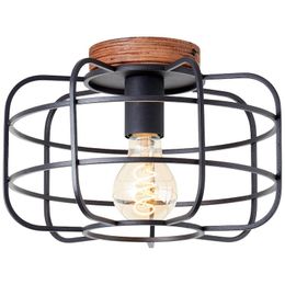 Brilliant Deckenleuchte &raquo;Gwen&laquo; E27 1 Stk. D 30 cm, H 20 cm, E27, Metall/Holz, schwarz schwarz 1, &Oslash; 30cm H: 20cm, 1 Stk.