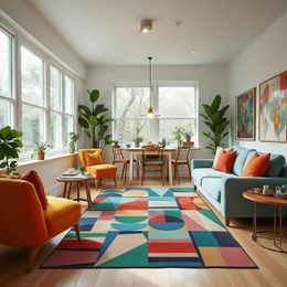 FLAIR RUGS Teppich &raquo;PATCHWORK GEO&laquo; rechteckig 8 mm H&ouml;he Oberfl&auml;che: 83% Wolle, 17% Nylon. R&uuml;ckseite: 82% Synthetik, 18% Baumwolle B : 140cm 1 Stk., 