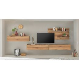 Home Affaire Wohnwand &raquo;City/Giron, moderne Anbauwand, Komplettset in vielen Farben verf&uuml;gbar&laquo; Set, 4 Stk. tlg. braun Holzwerkstoff B/H/T: 400cmcm x 