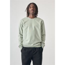 Cleptomanicx Herren Sweatshirt "Ligull", gr&uuml;n, Gr. S, meliert, 100% Baumwolle, Sweatshirts, mit kleiner M&ouml;wen-Stickerei
