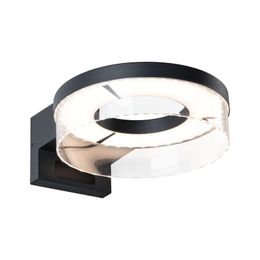Paulmann LED Au&szlig;en-Wandleuchte &raquo;Capea IP44 231mm 3000K 700lm 230V Aluminium&laquo; 1 Stk. Warmwei&szlig; Bewegungsmelder grau 1, &Oslash; 23,1cm H: 10,3cm, 1 Stk.