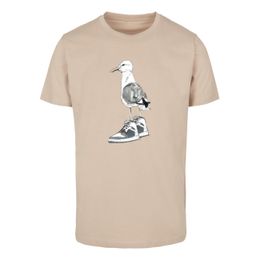 MisterTee Herren T-Shirt "MisterTee Herren Seagull Sneakers Tee", beige, Gr. L, unifarben, 100% Baumwolle, Shirts