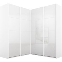 Rauch Schwebet&uuml;renschrank &raquo;Schrank Garderobe Eckkleiderschrank QUADRA Front in Dekor/Hochglanz&laquo; Ma&szlig; 181x187 cm, H&ouml;hen 210/229 cm, inkl. Soft-Close-