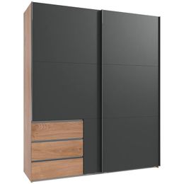 wimex Schwebet&uuml;renschrank &raquo;Level by fresh to go&laquo; grau B/H/T: 200cm x 236cm x 65cm, Schubladen: 3 Stk. T&uuml;ren: 2 Stk.