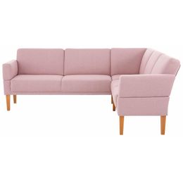 OTTO home Eckbank &raquo;Fehmarn&laquo; wahlweise langer Schenkel links oder rechts rosa Strukturstoff (Zusammensetzung: 100% Polyester) B/H/T: 255cm x 98cm x 