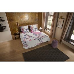 PURE luxury collection Wendebettw&auml;sche &raquo;Seblia&laquo; 3 Mikrofaser, Pflegeleicht, Rei&szlig;verschluss, Wendeoptik, Blumen, Grau bunt Microfaser, Obermaterial: 