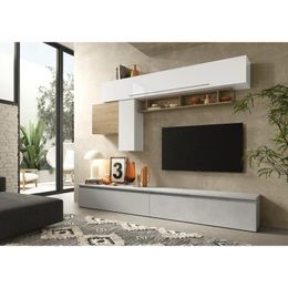 Home Affaire Wohnwand &raquo;Infinity, 6tlg. Breite 262 cm, H&ouml;he variabel, Schrankw., (2x Lowboard,&laquo; 6 Stk. tlg. wei&szlig; B/H/T: 276cmcm x 187cmcm x 40cmcm