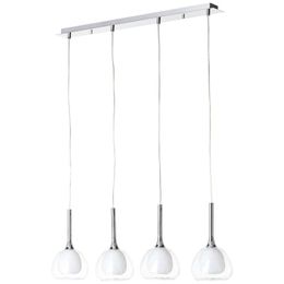 Brilliant Pendelleuchte &raquo;Hadan&laquo; E14 1 Stk. H&auml;ngelampe 4flg chrom/wei&szlig;-transparent silber 4, H: 120cm, 1 Stk.