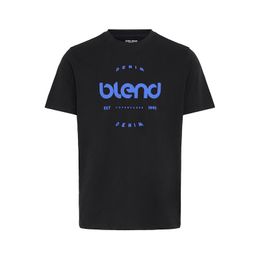 Blend Herren T-Shirt &raquo;BHKAMDEN LOGO S/S TEE&laquo; mit bedruckter Optik und Print, Regular Fit, Kurzarm, ohne Kragen schwarz S