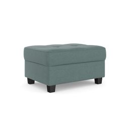DOMO collection Polsterhocker &raquo;Florentina&laquo; blau Struktur fein (100% Polyester);Luxus-Microfaser (100% Polyester);Luxus-Microfaser in Chenille-Optik (