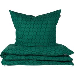 Schiesser Bettw&auml;sche &raquo;Drops&laquo; 2 Stk. Made in Green gr&uuml;n Feinbiber, Obermaterial: 100% Baumwolle B/L: 135cm x 200cm, 1 Stk., 1 Stk., Feinbiber, B/L: 80cm x 80cm, 
