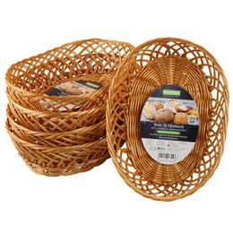 Kesper Brotkorb &raquo;Brot- & Obstkorb, oval, 5er Set&laquo; Breite ca. 31 cm braun Kunststoff B/H/L: 31cm x 8,5cm x 23,5cm