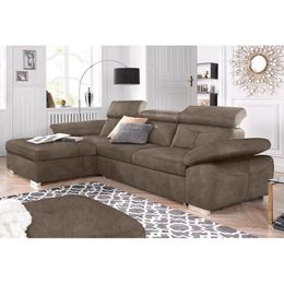 exxpo - sofa fashion Ecksofa &raquo;Spring, super bequem, mit Armteil- und Kopfteilfunktion&laquo; mit Bettfunktion & Bettkasten, Luxus-Microfaser +Simply Clean! 