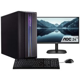 Captiva Business-PC-Komplettsystem &raquo;Power Starter R69-385 TFT Bundle&laquo; 23,8 &prime;&prime; AMD Ryzen 5 Radeon 16 GB RAM 500 GB SSD schwarz Windows 11 Home 64-bit: 