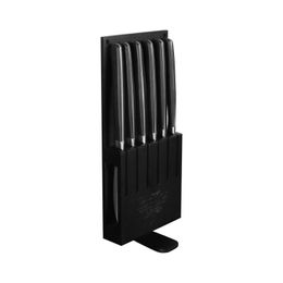 Pinti Inox PINTINOX Steakmesser &raquo;KOBE mit S&auml;geschliff, im 6er Set mit Halter&laquo; schwarz Edelstahl, Kunststoff 6