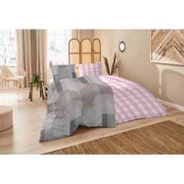 Primera Bettw&auml;sche &raquo;Feinbiber-Bettw&auml;sche&laquo; 2 Stk. samtweich und nat&uuml;rlich aus reiner Baumwolle rosa Feinbiber, Obermaterial: 100% Baumwolle B/L: 135cm x 200cm,