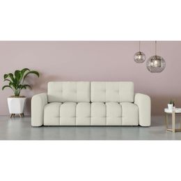 OTTO home 3-Sitzer &raquo;Manilla, wahlweise mit Bettfunktion, B/T/H 265/117/91 cm&laquo; mit Wellenunterfederung, in verschiedenen Materialien und Farben beige 
