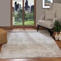 Teppich &raquo;WAMBA&laquo; rechteckig 10 mm H&ouml;he Modern abstrakter Teppich im Marble-Look beige Polypropylen (PP) B : 120cm 1 Stk., 10mm, L: 170cm