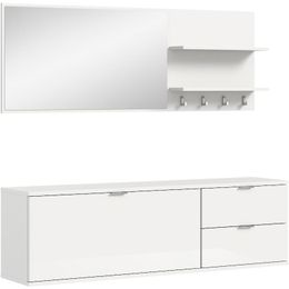 Home Affaire Garderoben-Set &raquo;Trondheim Garderobenset 3-tlg., Breite 130 cm,&laquo; 4 Stk. tlg. wei&szlig; B/H/T: 144cmcm x 193cmcm x 32cmcm