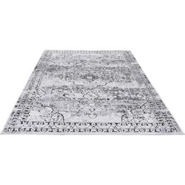 Gino Falcone Teppich &raquo;Orelia 105&laquo; rechteckig 7 mm H&ouml;he Kurzflor, modernes Design, Orient-Optik, leichter Glanz, Wohnzimmer silber Polyester B : 75cm 1 Stk., 7mm, L