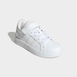 M&auml;dchen Sneaker "GRAND COURT 3.0 F&Uuml;R KINDER", adidas Sportswear, Gr. 32, wei&szlig;, Synthetik, Textil, Schuhe, mit Klettverschluss, f&uuml;r Kinder