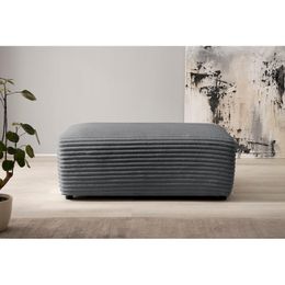 Home Affaire Hocker &raquo;BAKELS, Polsterhocker in Cord oder Boucle-Stoff&laquo; zur Serie BAKELS, Hocker stellbar zum Schlafsofa (Krokodilverbinder) grau B/H/T: