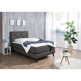 Maintal Boxspringbett grau Topperbezug Microfaser aus 100% Polyester;Bezug der Spiegelfl&auml;che Matratzendrell aus 100% Polyester;Strukturstoff-Bezug (100% 
