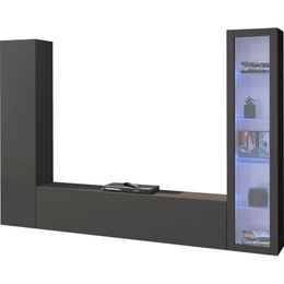 Home Affaire Wohnwand &raquo;Maruska&laquo; 1 Stk. tlg. grau Holzwerkstoff B/H/T: 260cmcm x 180cmcm x 30cmcm