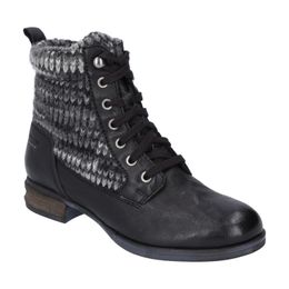 Josef Seibel Damen Stiefelette "Sanja 17, schwarz-kombi", Gr. 37, schwarz, Obermaterial: 80% Rindsleder Leather cow. 20% Textilmaterial TEXMAT.,