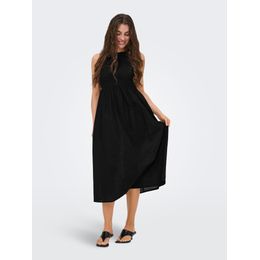 Jacqueline de Yong JDY Damen Midikleid "JDYDIEGO S/L SMOCK MIDI DRESS WVN NOOS", schwarz, Gr. XS, unifarben, Web, Obermaterial: 100% Baumwolle, Kleider