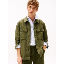 Tommy Hilfiger Herren Hemdjacke "GMD UTILITY", gr&uuml;n, Gr. M, Web, Obermaterial: 100% Baumwolle, Jacken, aus strukturiertem Satin