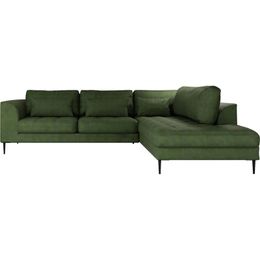 Trendmanufaktur Ecksofa &raquo;Luzi, wahlweise mit Schlaffunktion und Bettkasten, gem&uuml;tlich, L-Form&laquo; Designsofa mit Ottomane, Metallf&uuml;&szlig;e schwarz, Breite 264