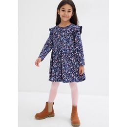 bonprix M&auml;dchen Jerseykleid, bunt, Gr. 116, Jersey, Obermaterial: 100% Baumwolle, Kleider, aus reiner Baumwolle, mit Bl&uuml;mchenmuster, mit langem Arm