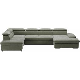 Sit & More sit&more Wohnlandschaft &raquo;Valantine U-Form, B: 349 cm&laquo; mit Arm- & Kopfteilverstellung, optional mit Schlaffunktion braun 100% Polyester B/H/T: 349cm x 
