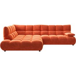 Home Affaire Ecksofa &raquo;Cozy Bubble, mit klappbarer Armlehne, Breite 289 cm&laquo; mit eleganter Steppung, Rundumbezug & weicher Polsterung orange 100% 