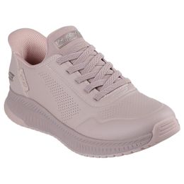 Skechers Damen Slip-On Sneaker "BOBS SQUAD 4", Gr. 38, rosa, Lederimitat, Schuhe, Slipper, Freizeitschuh mit Slip-ins zum Schlupfen