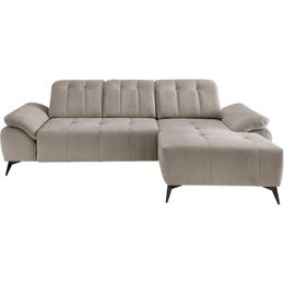 Home Affaire Ecksofa &raquo;Lazio modern und bequem, schmale Armlehnen, tolle Detailverarbeitung&laquo; beige 100% Polyester B/H/T: 280cm, Microfaser, Recamiere 