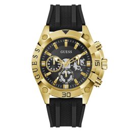 Guess Herren Multifunktionsuhr &raquo;PROSPECT&laquo; Quarzuhr, Armbanduhr, Herrenuhr, Silikonarmband, analog, Wochentag gold Einheitsgr&ouml;&szlig;e