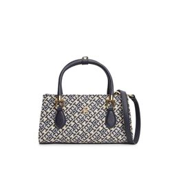 Tommy Hilfiger Damen Henkeltasche &raquo;TH GRACE MINI SATCHEL JACQUARD&laquo; Damen Umh&auml;ngetasche, Handtasche mit edler TH-Stickerei blau B/H/T: 25cm x 13cm x 