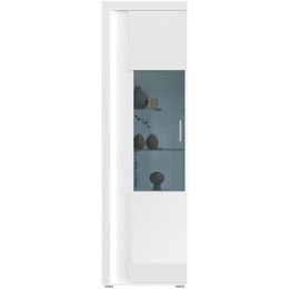 Home Affaire Vitrine &raquo;Viborg, H&ouml;he 202cm, ink. vertikaler Frontbeleuchtung, li/re montierbar&laquo; 1 T&uuml;r, 6 F&auml;cher, 2 Glaseinlegeb&ouml;den, 1 