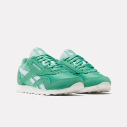Reebok CLASSIC Damen Sneaker "CLASSIC NYLON", Gr. 38,5, gr&uuml;n, Leder, Synthetik, Textil, Schuhe