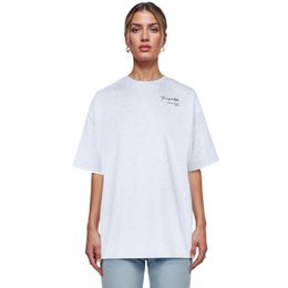 Trueprodigy Damen Oversize-Shirt "Marin F Logo Print Oversized Rundhals", grau, Gr. L, Obermaterial: 50% Baumwolle CO. 50% Polyester PES., Shirts