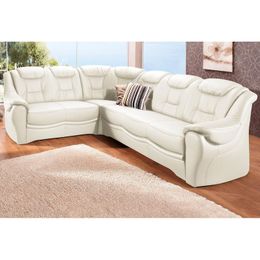 Sit & More sit&more Ecksofa &raquo;Bellevue L-Form&laquo; wahlweise mit Schlaffunktion wei&szlig; PRIMABELLE-Microfaser (100% Polyester);SOFTLUX -Kunstleder;Luxus-NaturLEDER B/H/T