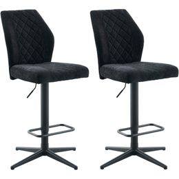 Hela Barhocker &raquo;BABSI&laquo; Set, 2 Stk. tlg. 360&deg; drehbar, h&ouml;henverstellbar mit Gasdruckfeder, Sternfu&szlig; schwarz 100% Polyester B/H/T: 41,5cm x 99cm x 
