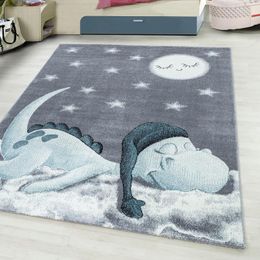 Ayyildiz Teppiche Kinderteppich &raquo;Bambi 840, auch in rund erh&auml;ltlich&laquo; rechteckig 11 mm H&ouml;he auch in rund, Drachen Motiv, Kurzflor blau Kunstfaser B : 200cm 1 Stk., 11mm,