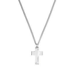 Tom Tailor Herren Tom Tailor Kette mit Anh&auml;nger &raquo;Kreuz-Motiv&laquo; silber Edelstahl, L: 50 B: 3,8mm