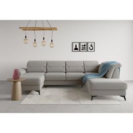 Sit & More sit&more Wohnlandschaft &raquo;Sinatra U-Form&laquo; optional mit Kopfteilverstellung und Armteilfunktion, Metallf&uuml;&szlig;e silber 90% Polyester, 10% Polyamid B/H/T: 