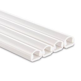 Hama Kabelkanal &raquo;Kabelkanal, 4 St&uuml;ck, 100 x 2,1 x 1 cm, PVC, Wei&szlig;&laquo; selbstklebend, halbrund, individuell anpassbar, universell, langwierig wei&szlig; 